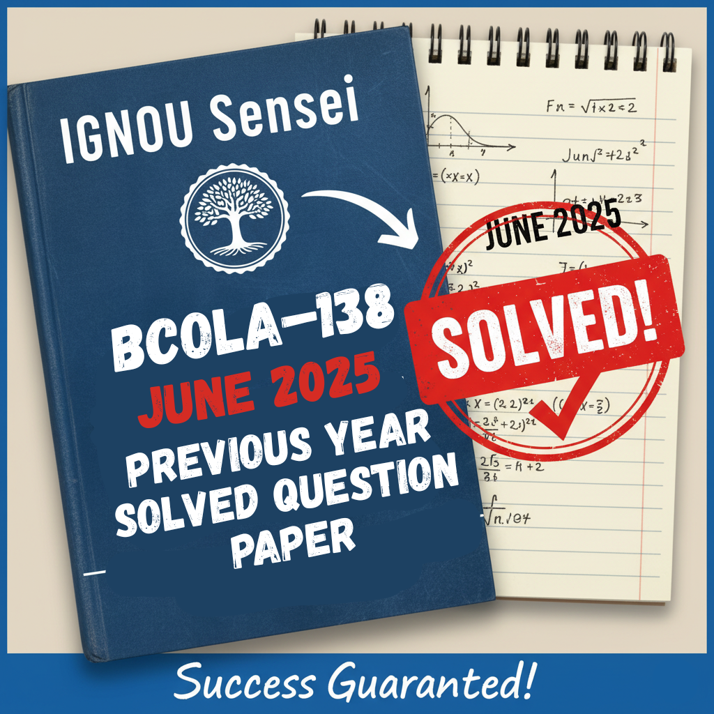 BCOLA–138 June 2025 Previous Year Solved Question Paper – IGNOU Sensei
